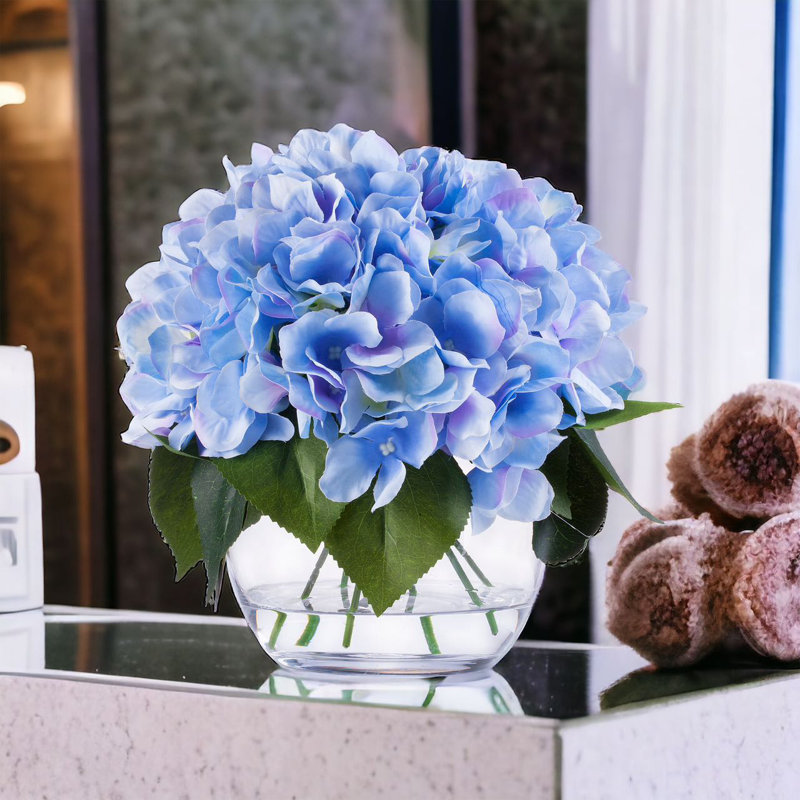 Highland Dunes Silk Hydrangeas Floral Arrangements and Centerpieces in Pot Reviews Wayfair
